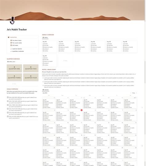 Daily Habit Tracker Template For Notion
