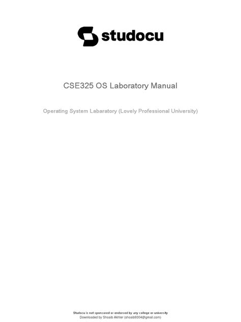 Cse325 Os Laboratory Manual Pdf Pdf Control Flow Shell Computing