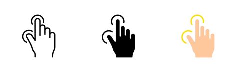 Premium Vector Scrolling Set Icon Index Finger Brush Tapping Sliding