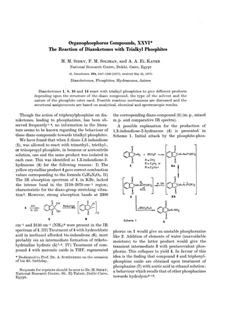 Organophosphorus Compounds Xxvi The Reaction Of Diazoketones With