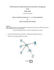 Lab VLSM DHCP Pdf IFT Introduction To Network Information Communication Technology ICT
