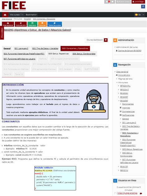 Tema S03 Constantes Y Operadores Pdf