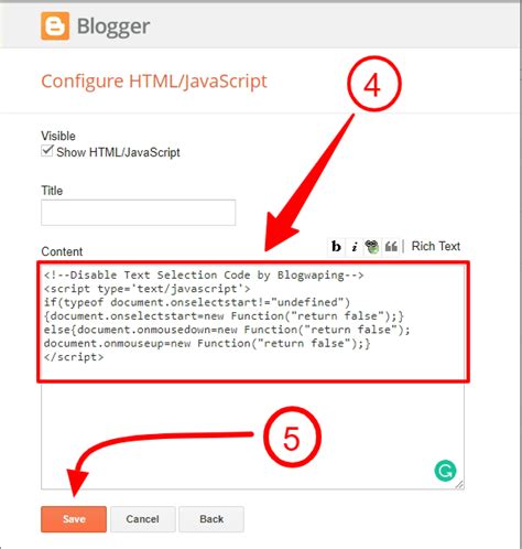 How To Disable Text Selection In Blogger Blogwaping