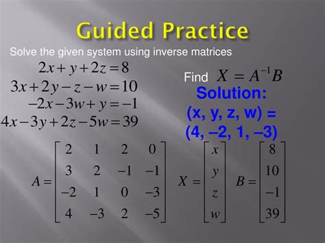 PPT Solving Systems With Inverse Matrices PowerPoint Presentation Free Download ID
