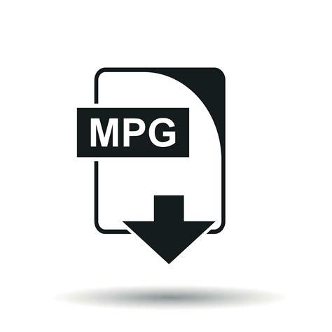 MPG Icon Flat Vector Illustration MPG Download Sign Symbol With Shadow On White Background