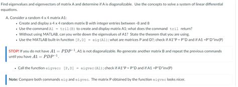 Solved Find Eigenvalues And Eigenvectors Of Matrix A And Chegg