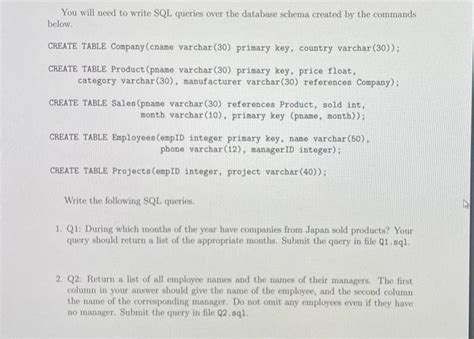 Solved You Will Need To Write Sql Queries Over The Database