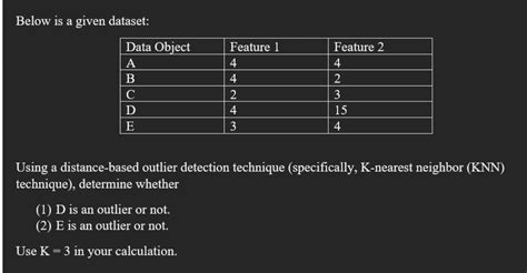 Solved Below Is A Given Datasetusing A Distance Based
