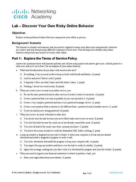 3223 Lab Discover Your Own Risky Online Behavior Pdf