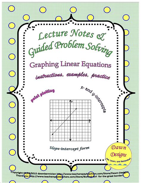 Graphing Linear Equations Lecture Plot Points X And Y Intercepts Slope Graphing Linear Graphing Linear Equations Lecture Plot Points X And Y Intercepts Slope Graphing Linear