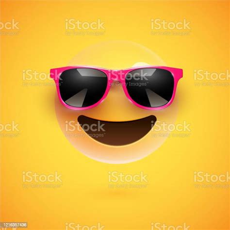 화려한 배경에 선글라스와 높은 상세한 3d 스마일 벡터 일러스트 3차원 형태에 대한 스톡 벡터 아트 및 기타 이미지 3차원 형태 검은색 귀여운 Istock