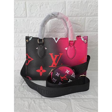 Lv On The Go Ladies Bag Set With Authentication Card Shopee Philippines