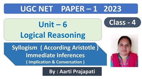 Ugc Net Paper 1 Logical Reasoning Unit 6 Class 4 By Aarti