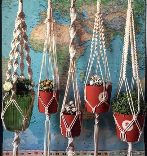 Кашпо макраме для цветов подвесное 78 фото