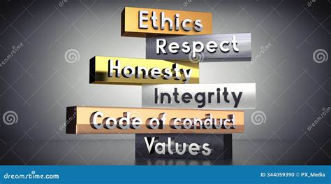 Ethics Respect Honesty Integrity Code Of Conduct Values Stock Illustration Illustration