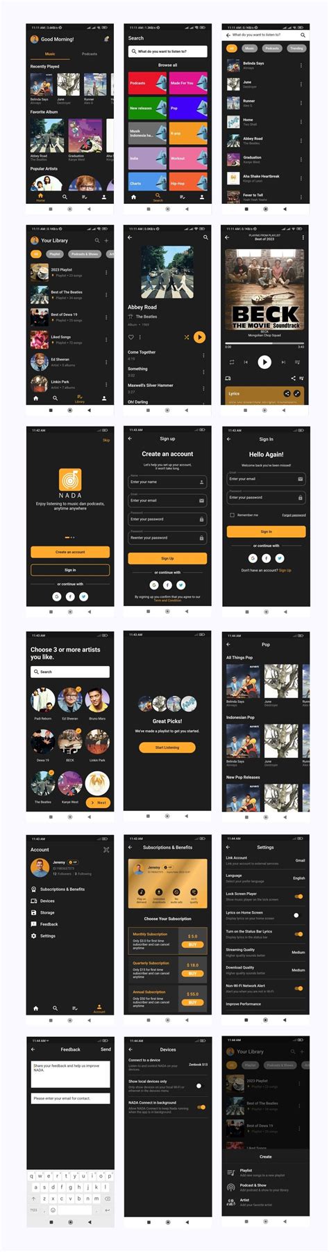 Nada Music And Podcast Flutter UI Kit Code Market