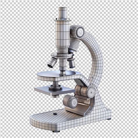 Premium Psd Microscope Body Structure Wire Model
