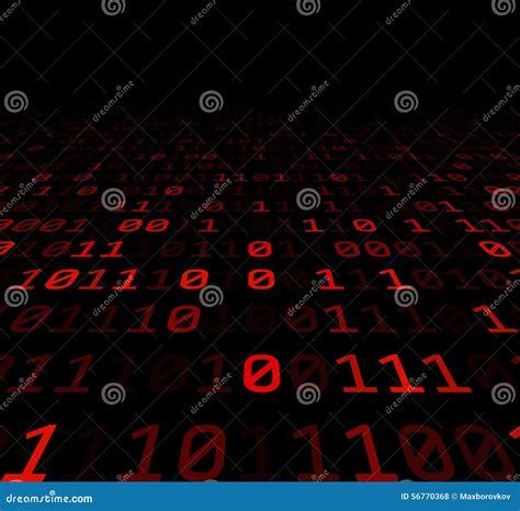 Binary Background With Red Digits Stock Vector Illustration Of Hitech Black 56770368