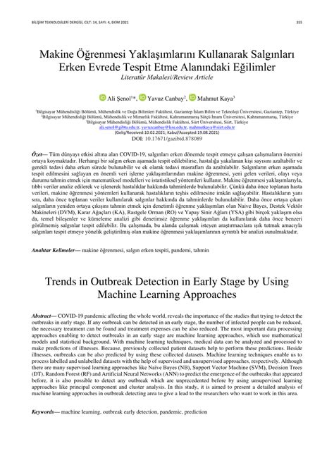 Pdf Trends In Outbreak Detection In Early Stage By Using Machine Learning Approaches