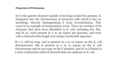 An Introduction To Transposable Elements Ppt