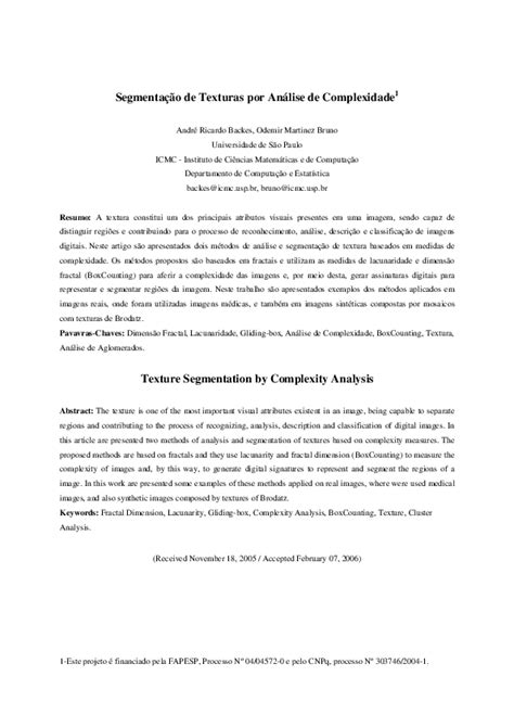 Pdf Texture Segmentation By Complexity Analysis