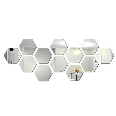 Дзеркальна наклейка на стіну у формі сот Sota S 12 — акрилова панель