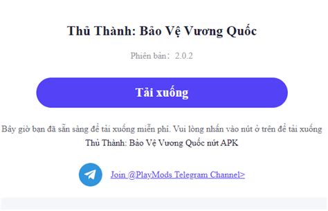 tải thủ thành bảo vệ vương quốc hack apk mod miễn phí 2024