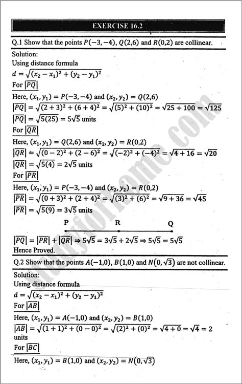 Review Exercise 16 Solved Introduction To Coordinate Geometry