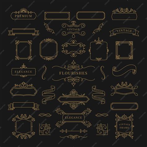 빈티지 장식 프레임 그림의 컬렉션 무료 벡터