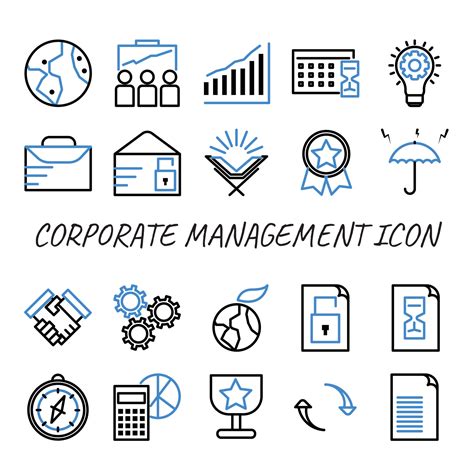 Corporate Management Icon Set Color Line Style 39642790 Vector Art At Vecteezy