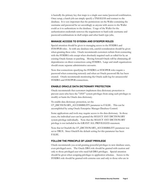 Security Checklist Database Pdf