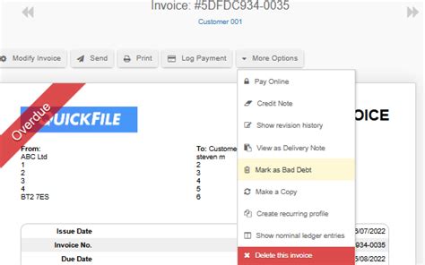 Cant Find Write Off Bad Debt Button How To Quickfile