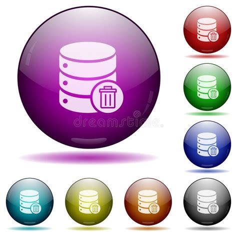 Delete From Database Icon In Glass Sphere Buttons Stock Vector Illustration Of Sphere Vector