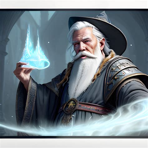 Very Old Wizard Sorcerer With White Beard Spell Magic View A Arthubai