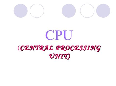 Cpu Ppt Cse