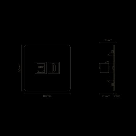 Kew Single Rj45 And Hdmi Socket Bronze Black Sockets And Modules