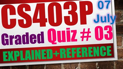 cs403p quiz 3 2023 cs403p quiz 3 solution 2023 cs403p graded quiz 3