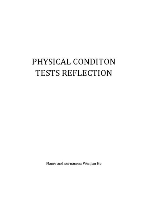 physical conditon tests reflection pdf heart rate flexibility