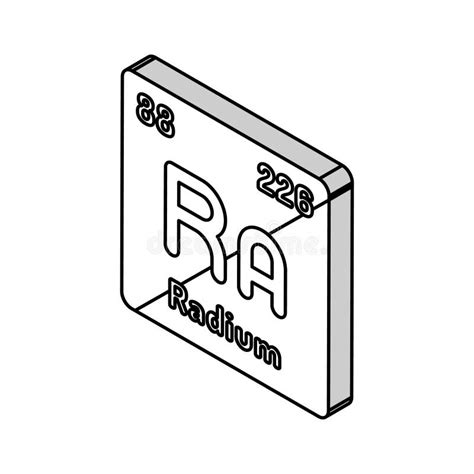 Radium Chemical Element Isometric Icon Vector Illustration Stock
