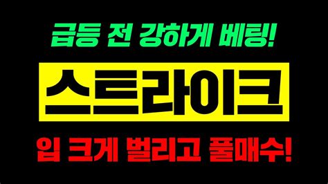 스트라이크 급등 전 강하게 베팅 입 크게 벌리고 풀매수 스트라이크목표가 스트라이크코인 스트라이크전망 Youtube