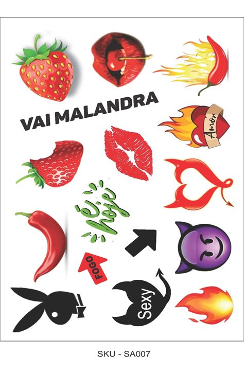 Kit Com Cartelas Tatuagem Tatoo Tempor Ria Intima Er Tica Parcelamento Sem Juros