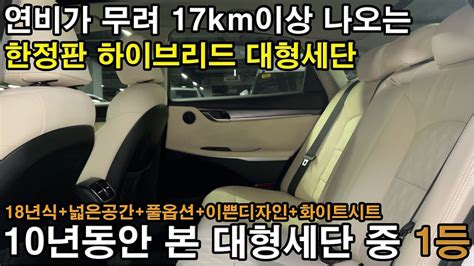 장담하고 10년동안 본 대형세단 중 가성비 1등이다 한정판 하이브리드 풀옵션 대형세단 연비가 무려 17km이상 18년식에