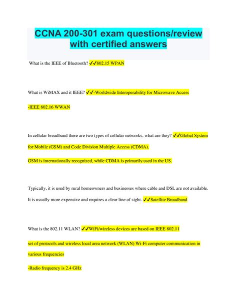 Ccna 200 301 Exam Questions Review With Certified Answers Scholarfriends