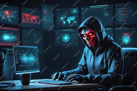 premium ai image wanted hackers coding virus ransomware using laptops