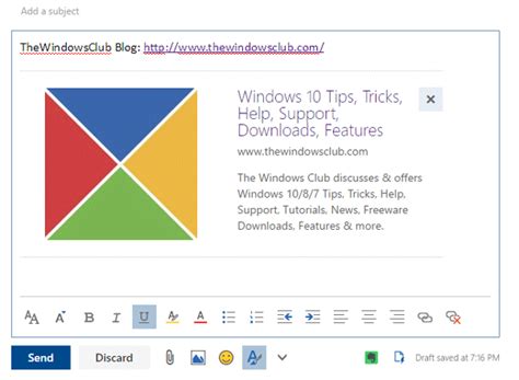 Disable Link Preview On Outlook Web