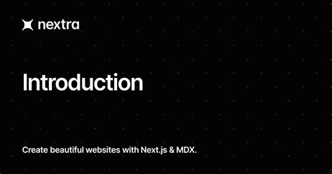 简介 Nextra 中文