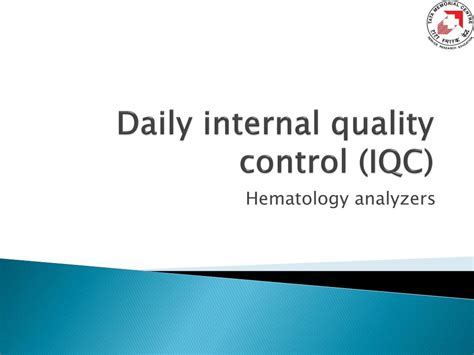 Ppt “quality Control” In Hematology Powerpoint Presentation Free Download Id 4994960