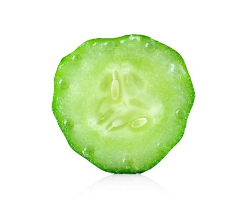 Premium Photo Fresh Slice Cucumber On White