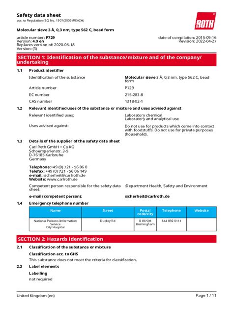Fillable Online Material Safety Data Sheet According To Regulation EC Fax Email Print