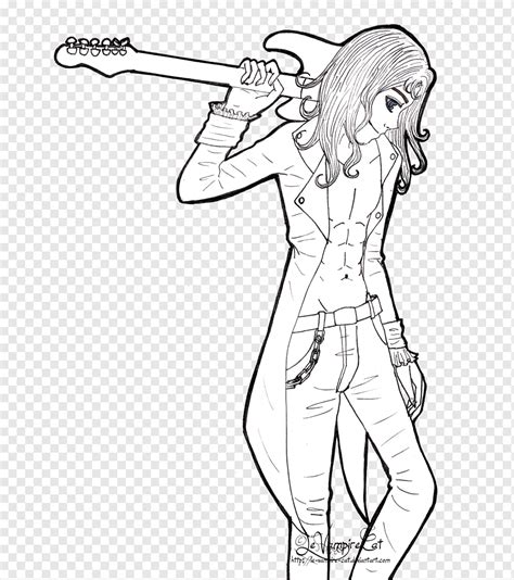 Rockstar Girl Clipart Coloring